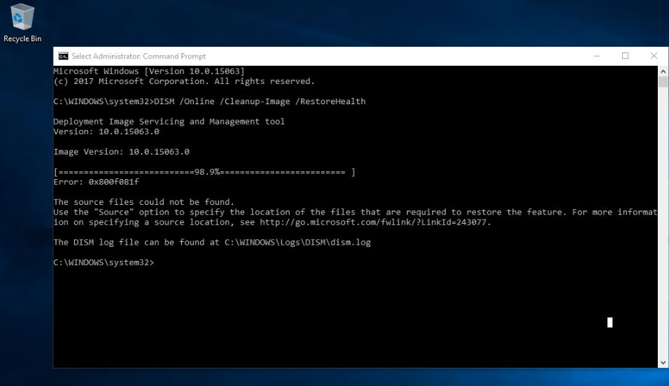 修复 DISM 错误 0x800f081f 找不到源文件 - Flnug.com