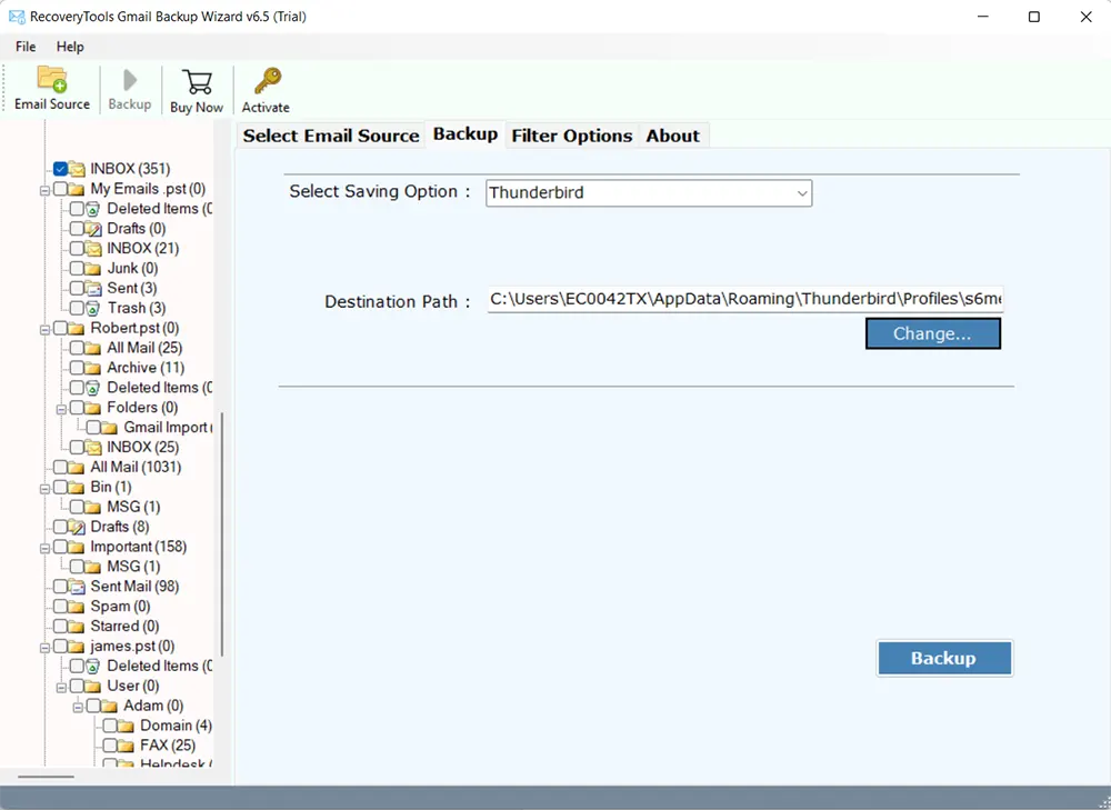如何安全地將電子郵件從Gmail出口到Thunderbird？