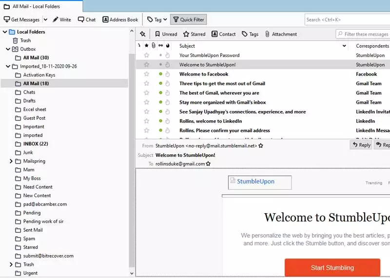 如何安全地將電子郵件從Gmail出口到Thunderbird？