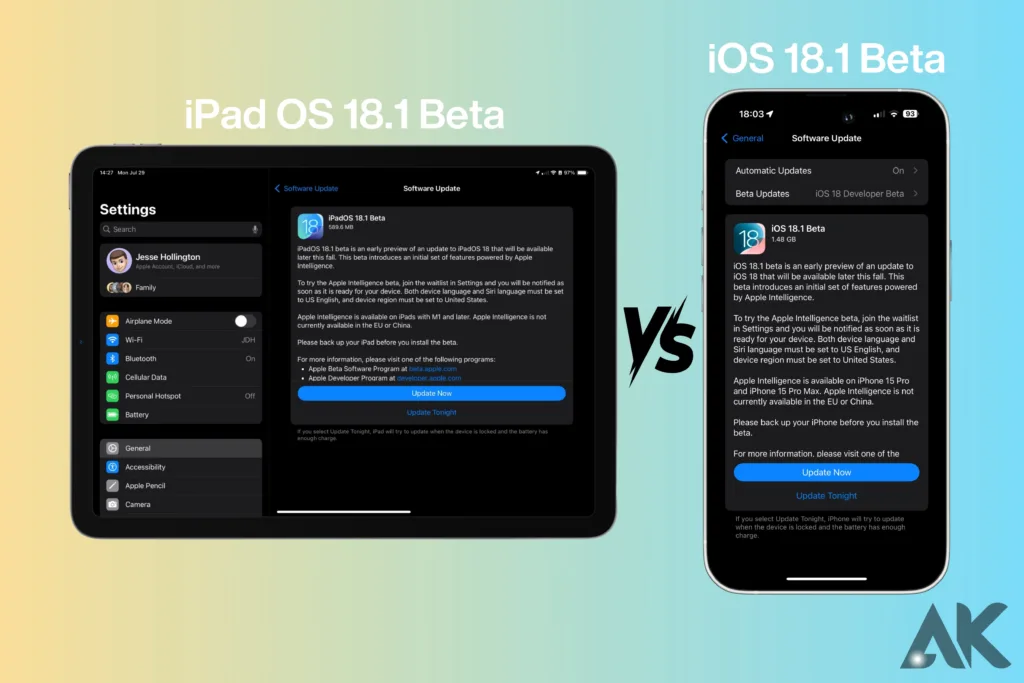 iPad OS 18.1 Beta vs iOS 18.1 Beta：哪個提供最佳體驗？ - Flnug.com